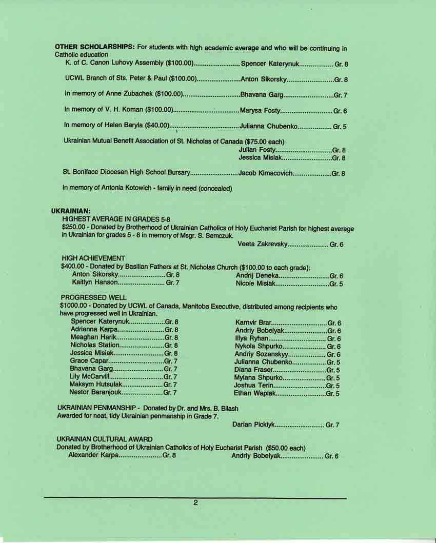 Awards Day Program – Immaculate Heart of Mary School