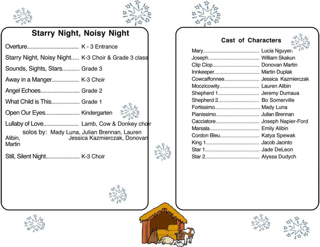 K 3 Christmas Concert Program Immaculate Heart Of Mary School K 3 Christmas Concert Program Immaculate Heart Of Mary School