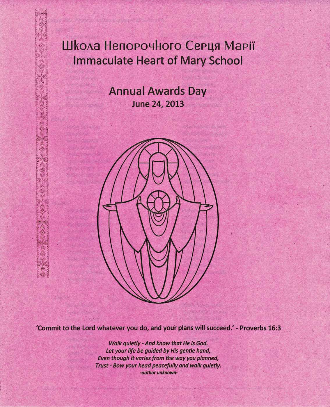 Awards Day Program – Immaculate Heart of Mary School