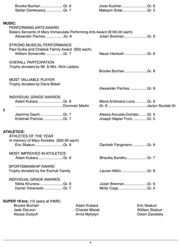 The 2018 Awards Day Program – Immaculate Heart of Mary School